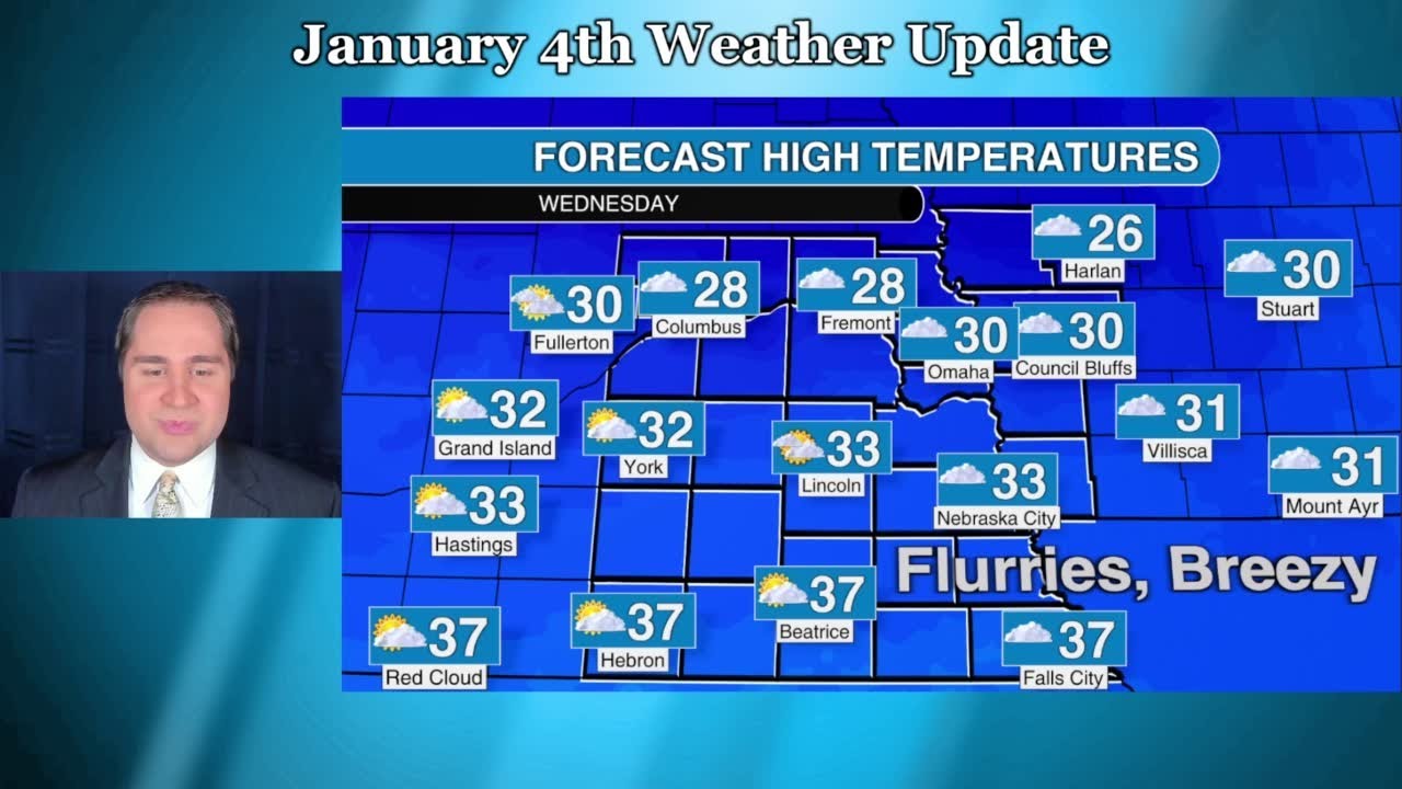 Wednesday, January 4 weather update for southeast Nebraska - YouTube