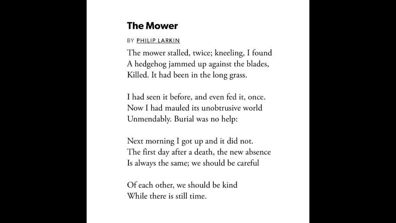 The Mower by Philip Larkin - YouTube