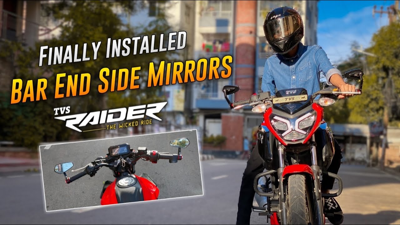 Installed Bar End Side Mirrors on my TVS Raider 125 cc | Vlog 19 ...