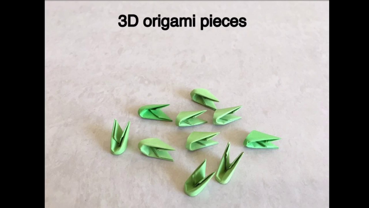 3D origami pieces - YouTube