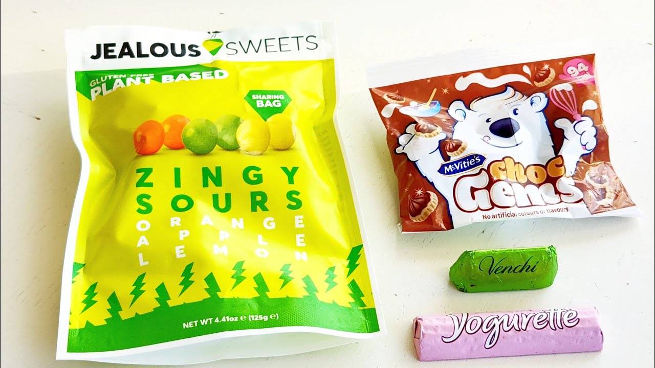 New ZINGY SOURS CANDY CHOC GEMS satisfying unboxing of chocolate - YouTube