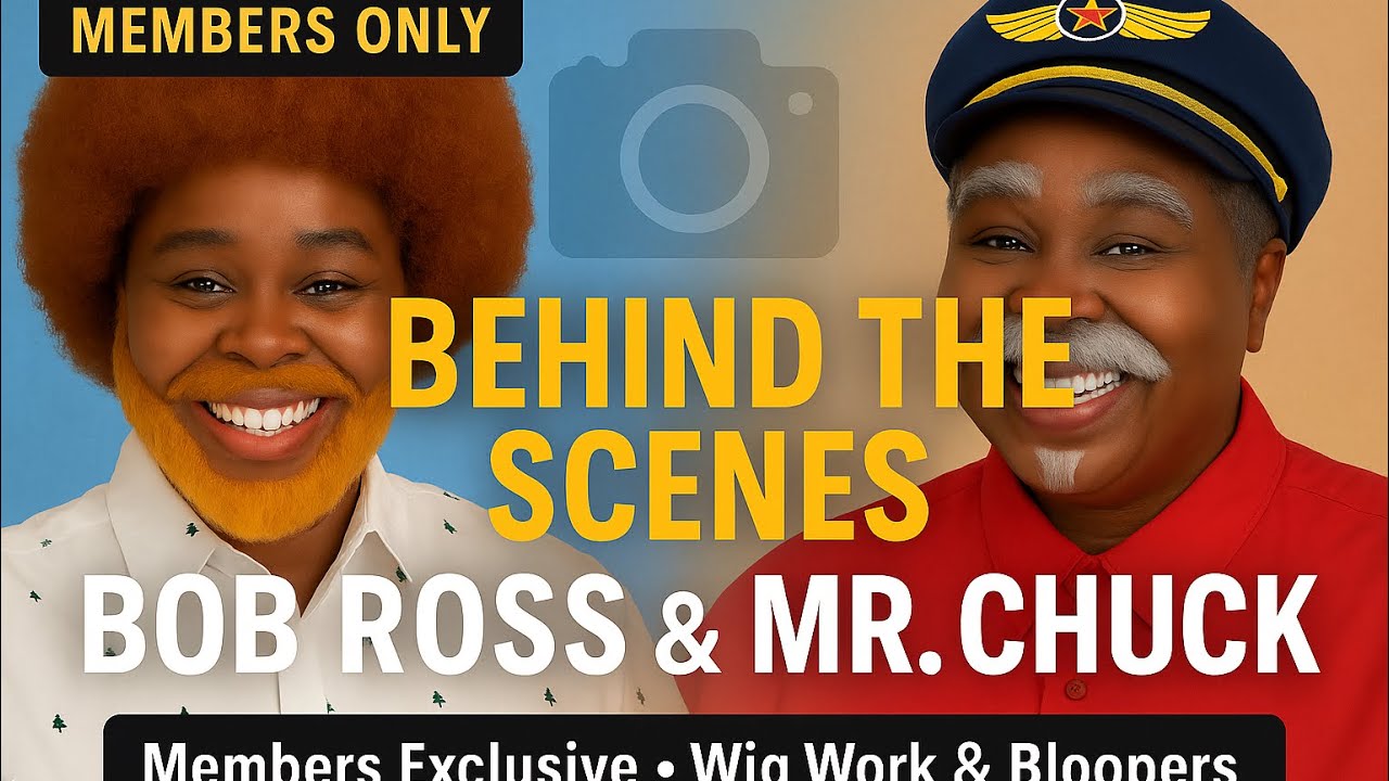 Mr. Chuck & Bob Ross Behind the Scenes | PBS Edition Bloopers + Wig ...