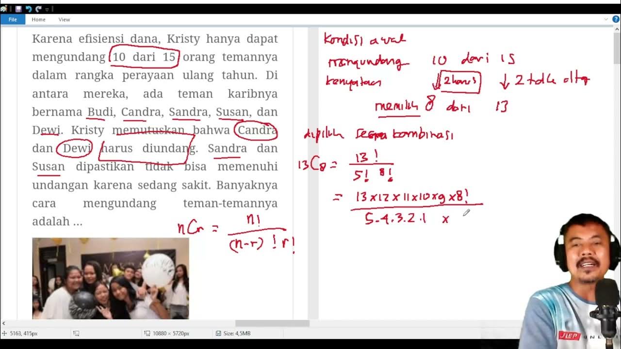 aturan pencacahan dan peluang mat bab 7 kelas 10 latihan 13 - YouTube