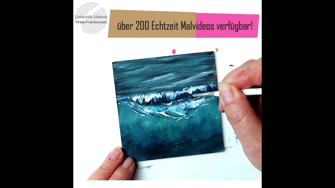 Eine Welle mit Acryl malen, Acrylmalerei Ideen. Acrylic Seascape ...