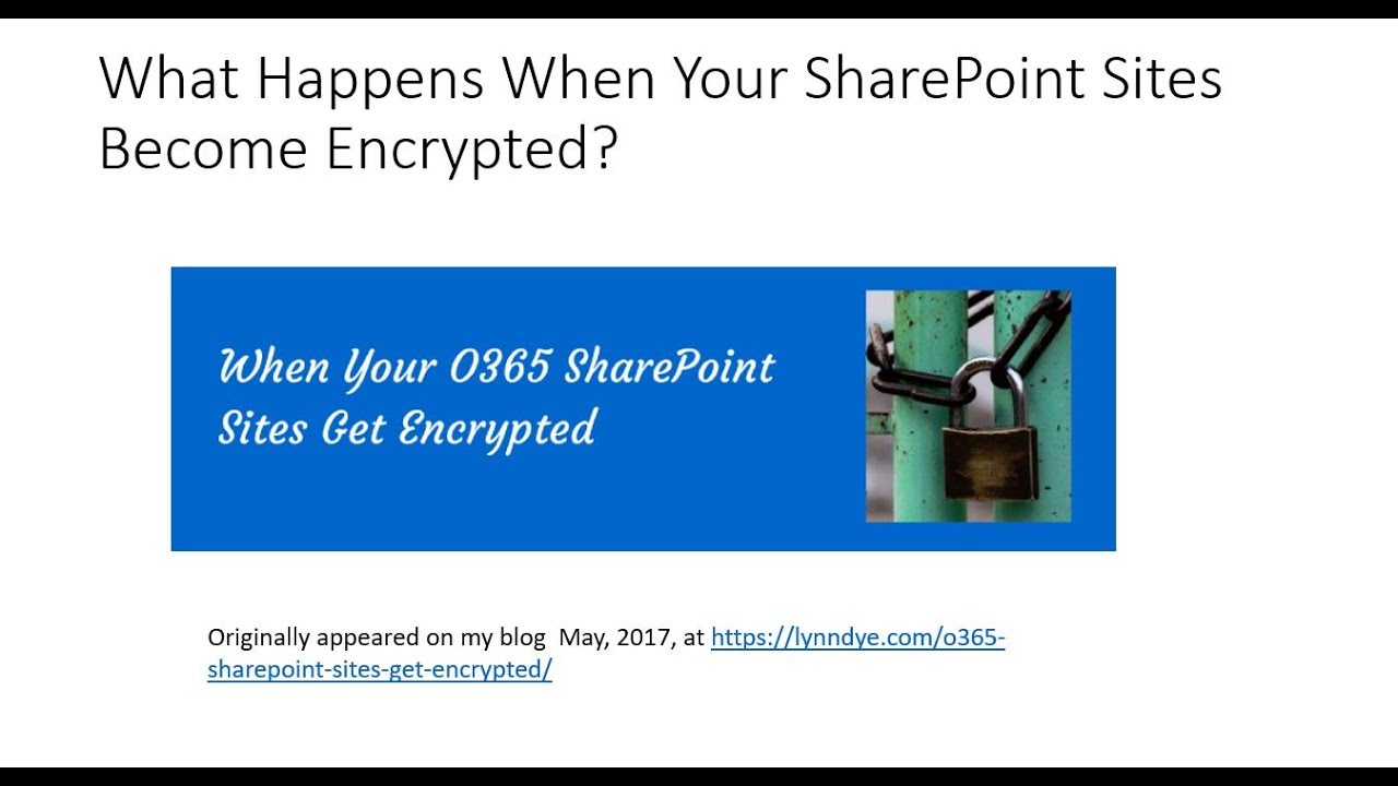 When Your SharePoint Sites Get Encrypted - YouTube