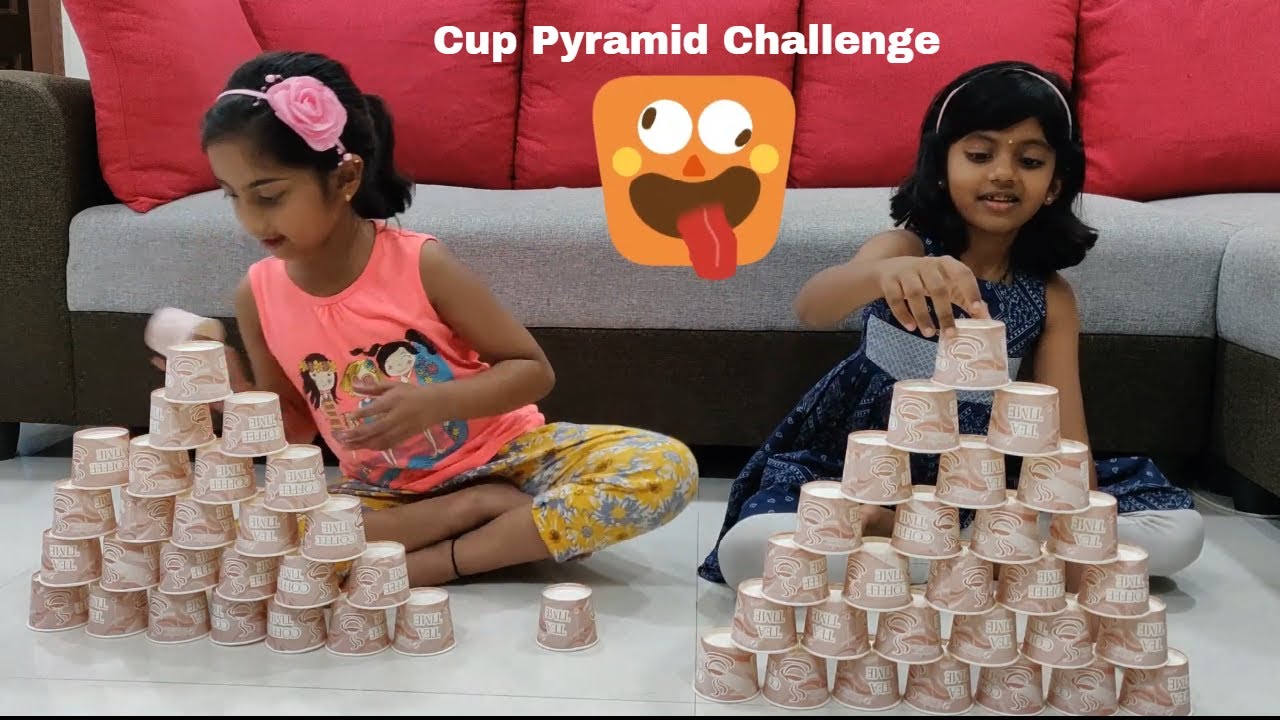Cup pyramid challenge || Kids fun challenge || Fun challenge for kids ...