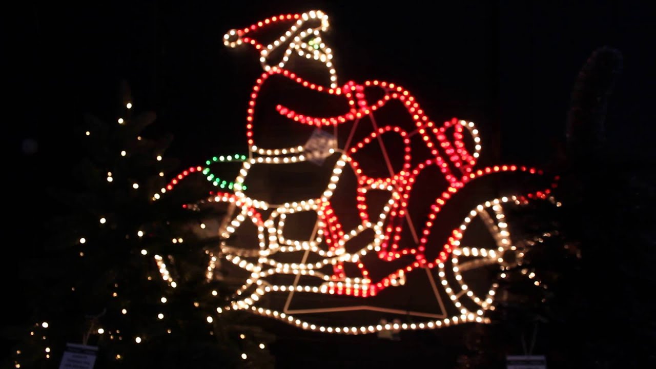 Santa On Motorbike Rope Light Silhouette - YouTube