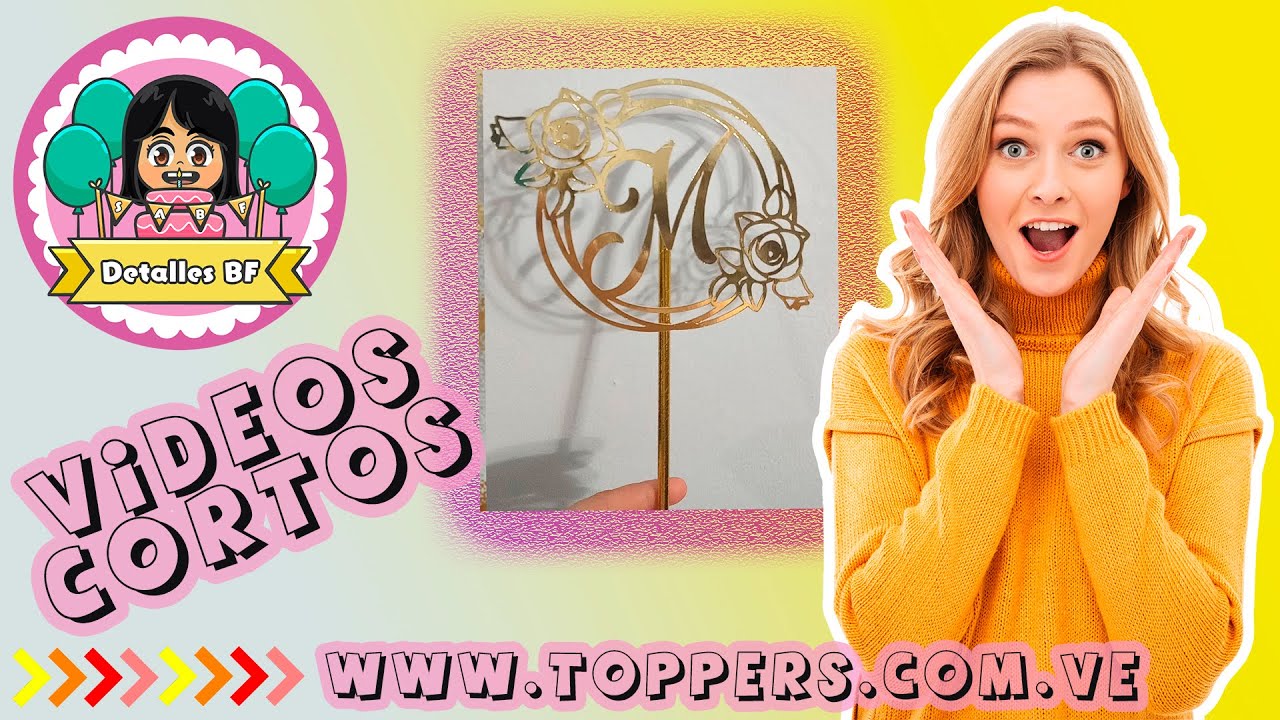 Cake Topper Motivo: Inicial Letra "M" - YouTube