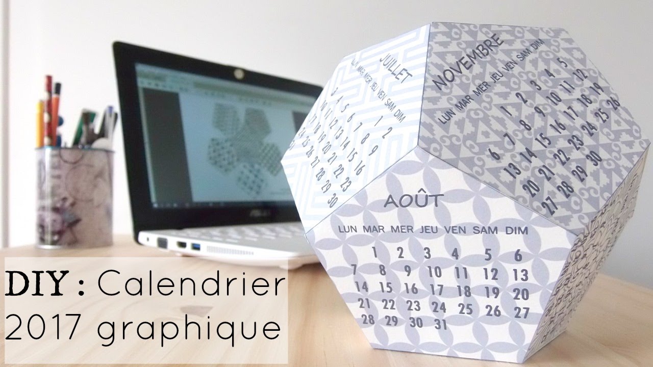 Tuto : calendrier 3D graphique 2017 - YouTube