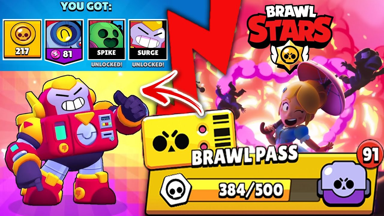 Brawl Pass Opening Cu Surge Si Spike Brawl Stars Youtube