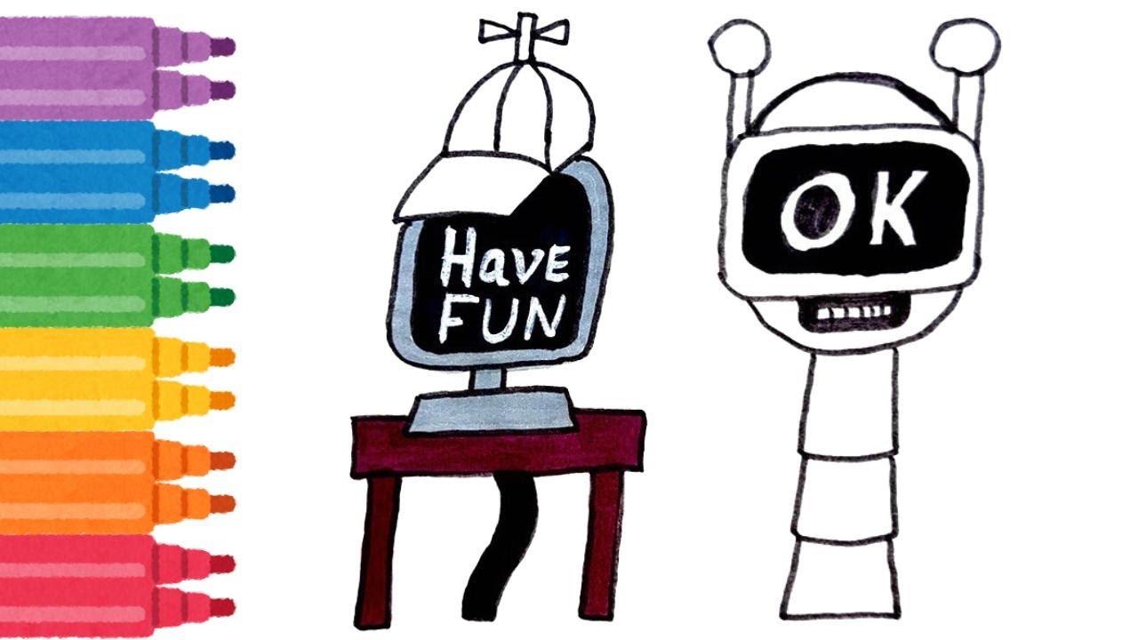 How to draw and color a cute Mr Fun Bot From Sprunki | Easy tutorial ...