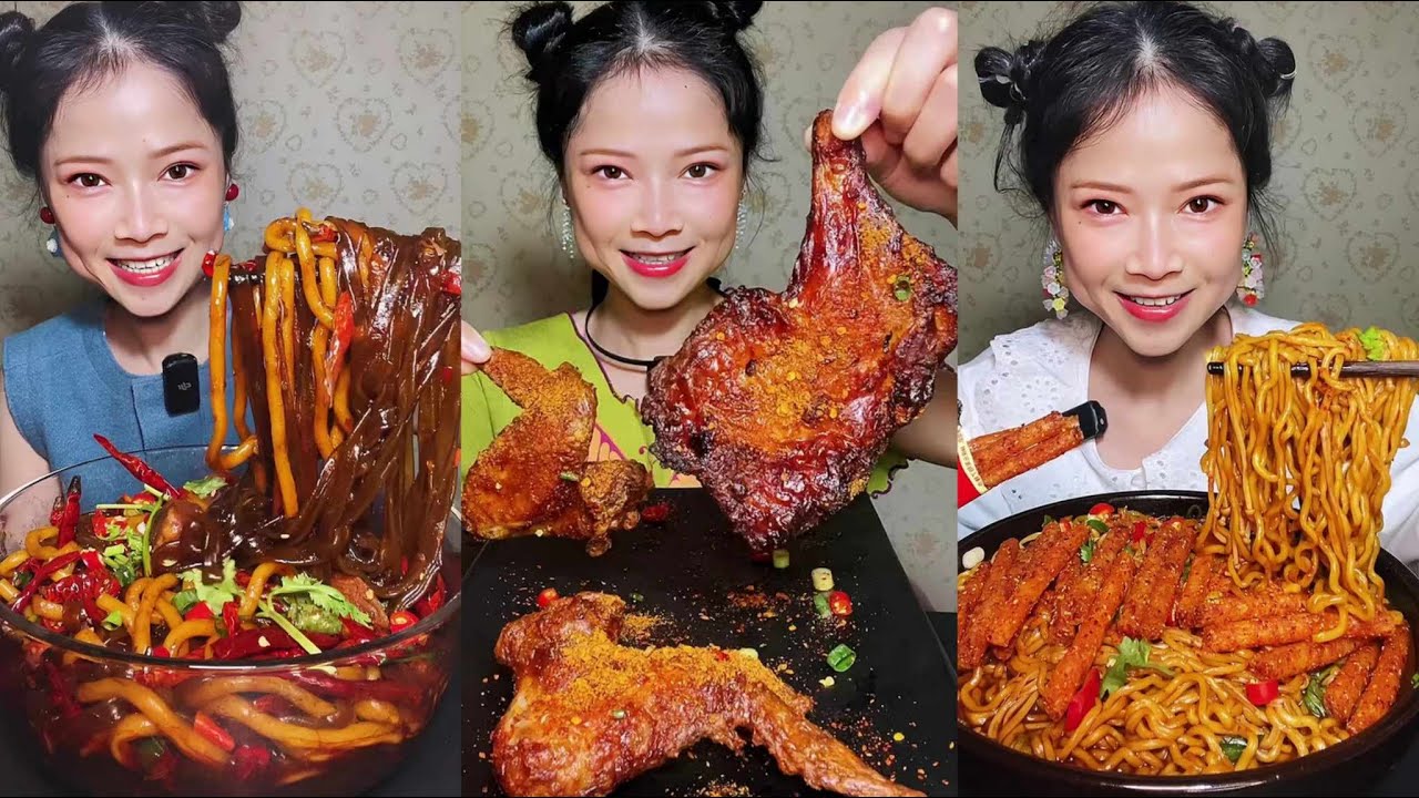 Asmr Spicy Food Noodles | Eating Spicy Food Mukbang | 매운먹방 | 중국음식 ASMR ...