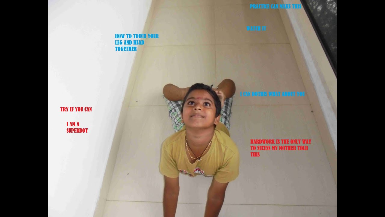 Super Boy Touching Leg On Head-Yoga - YouTube