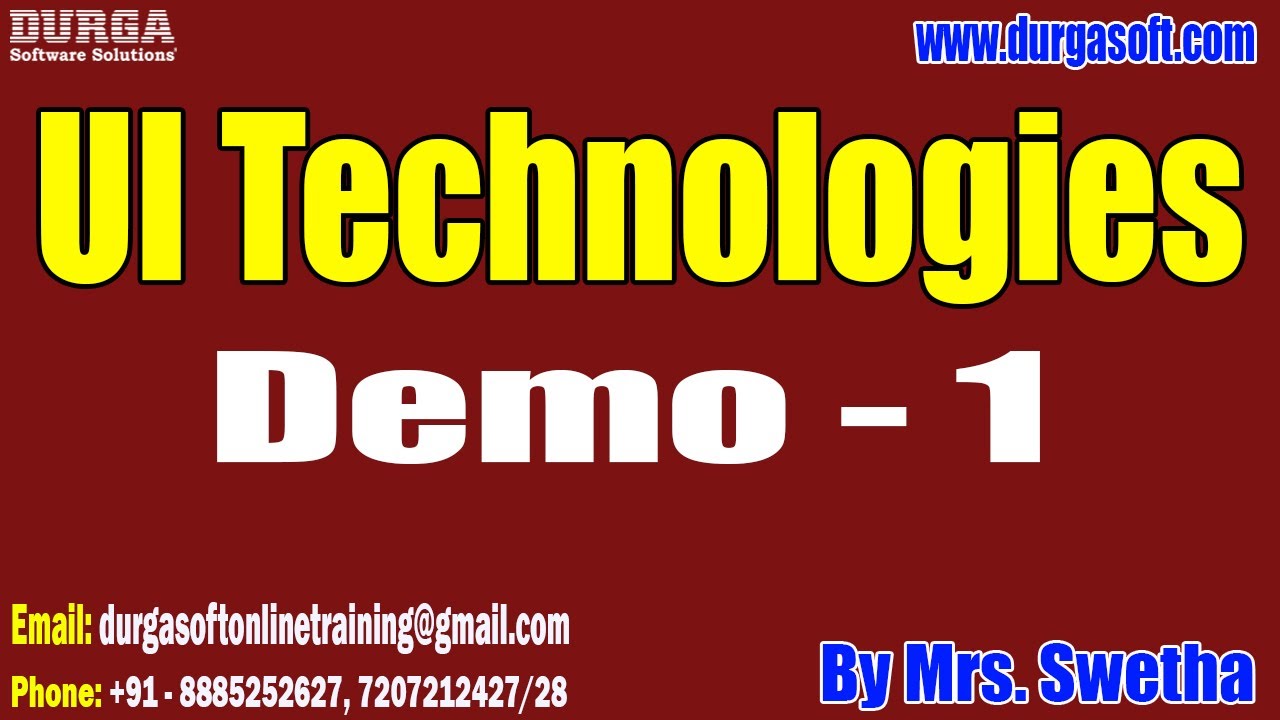 UI Technologies tutorials || Demo - 1 || by Mrs. Swetha On 21-10-2024 ...