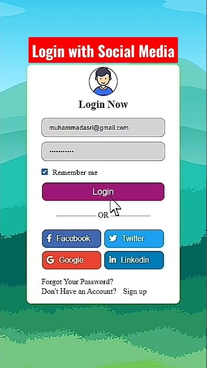 Cara Membuat Login sosial mediadengan HTML dan CSS #mengareit #shorts #htmlcss #login - YouTube