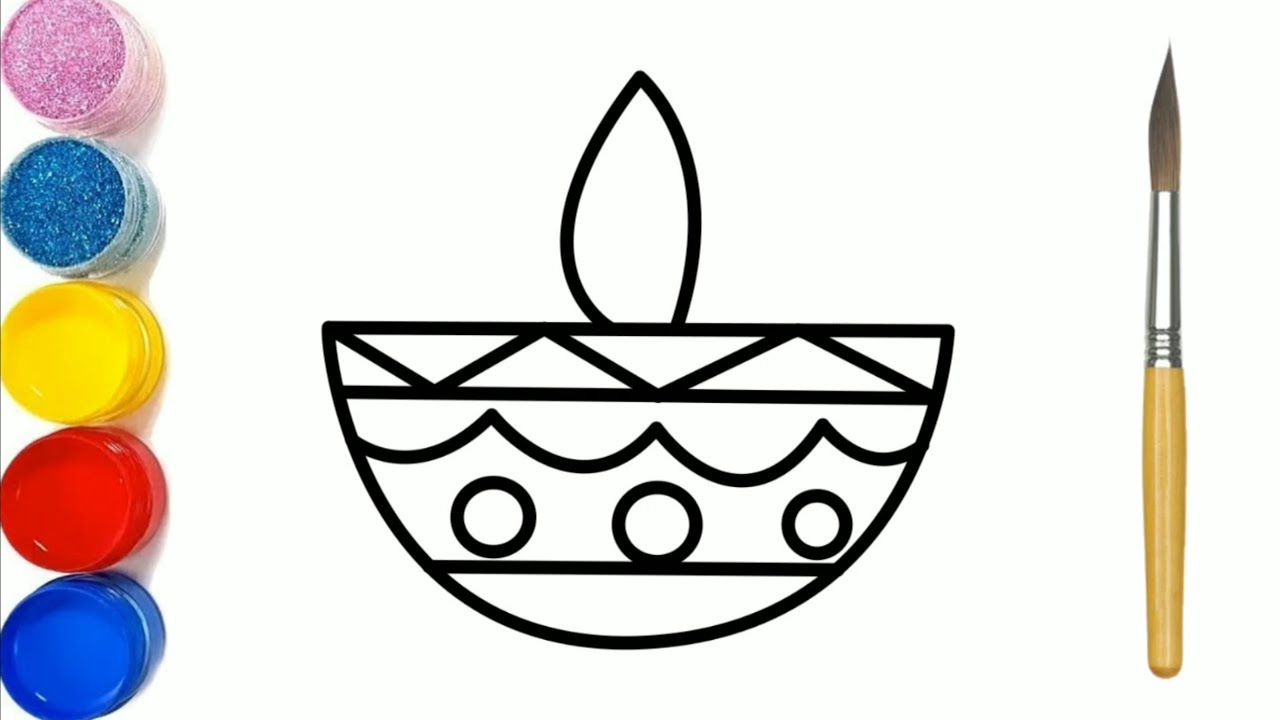 how to draw diya drawing step by step diwali special diya drawing - YouTube