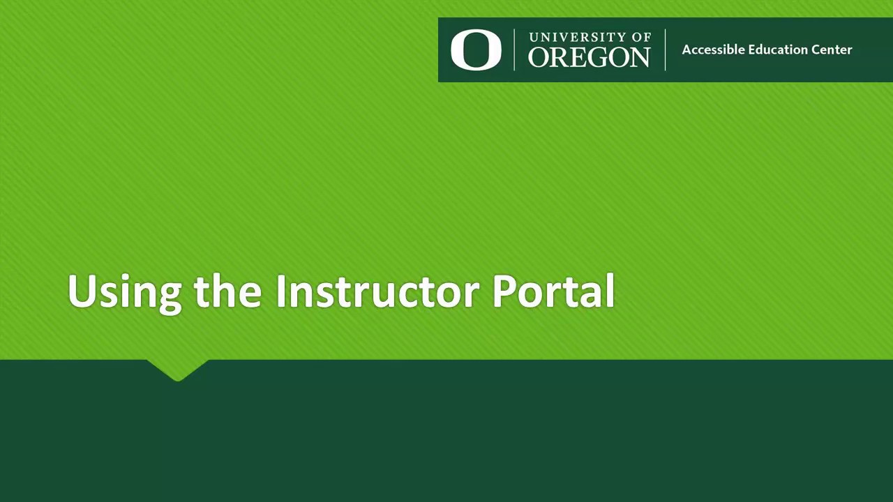 Using the Instructor Portal - YouTube