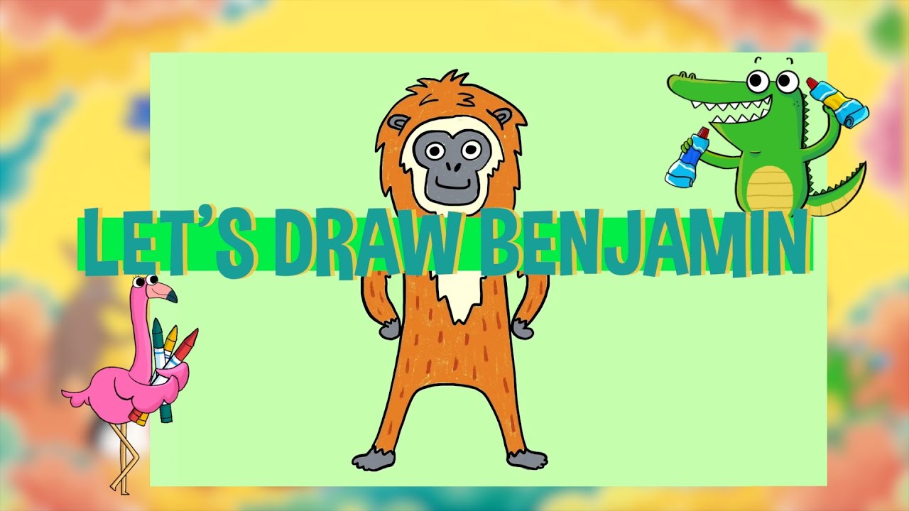 How to Draw a Gibbon: Draw-along of Picker Pals Benjamin - YouTube