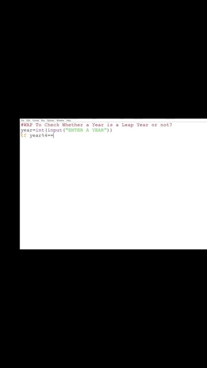 CLASS11IP/CS PROGRAM TO CHECK WHETHER A YEAR IS A LEAP YEAR OR NOT?#shorts #computerscience # ...
