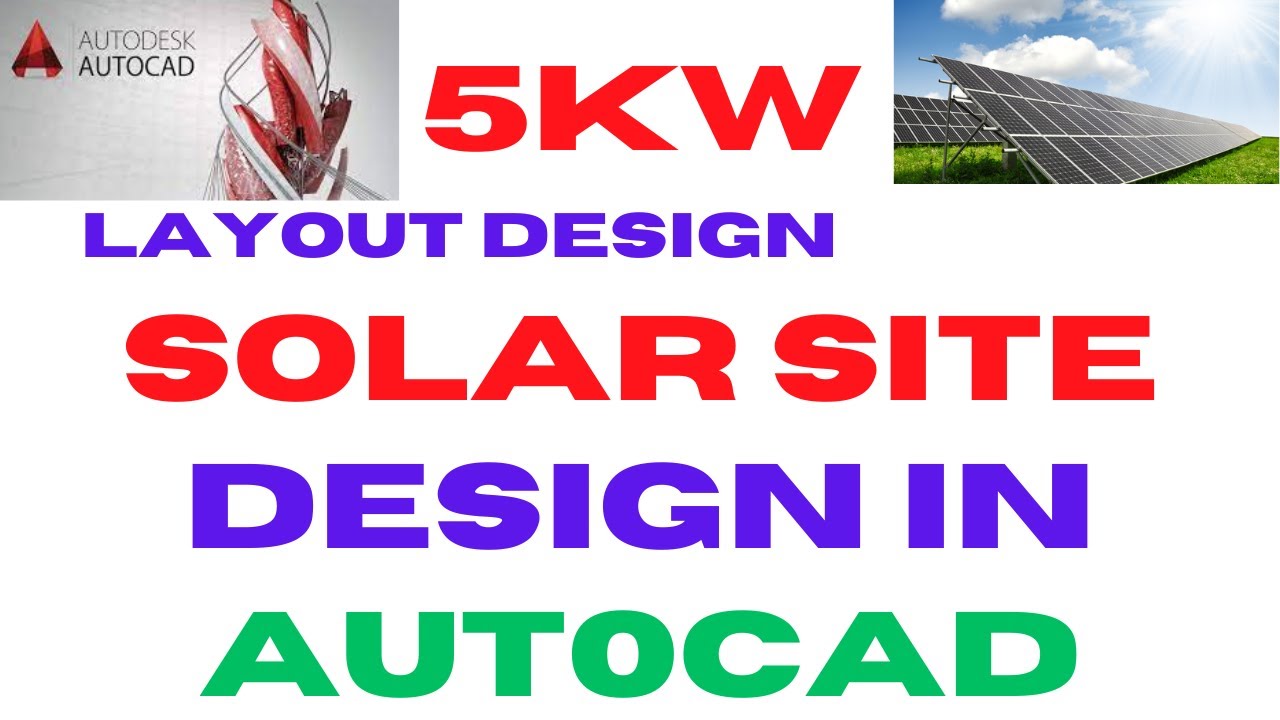 5KW solar PV layout designs in autocad autocad 2d design of solar panel SLD of PV layout - YouTube