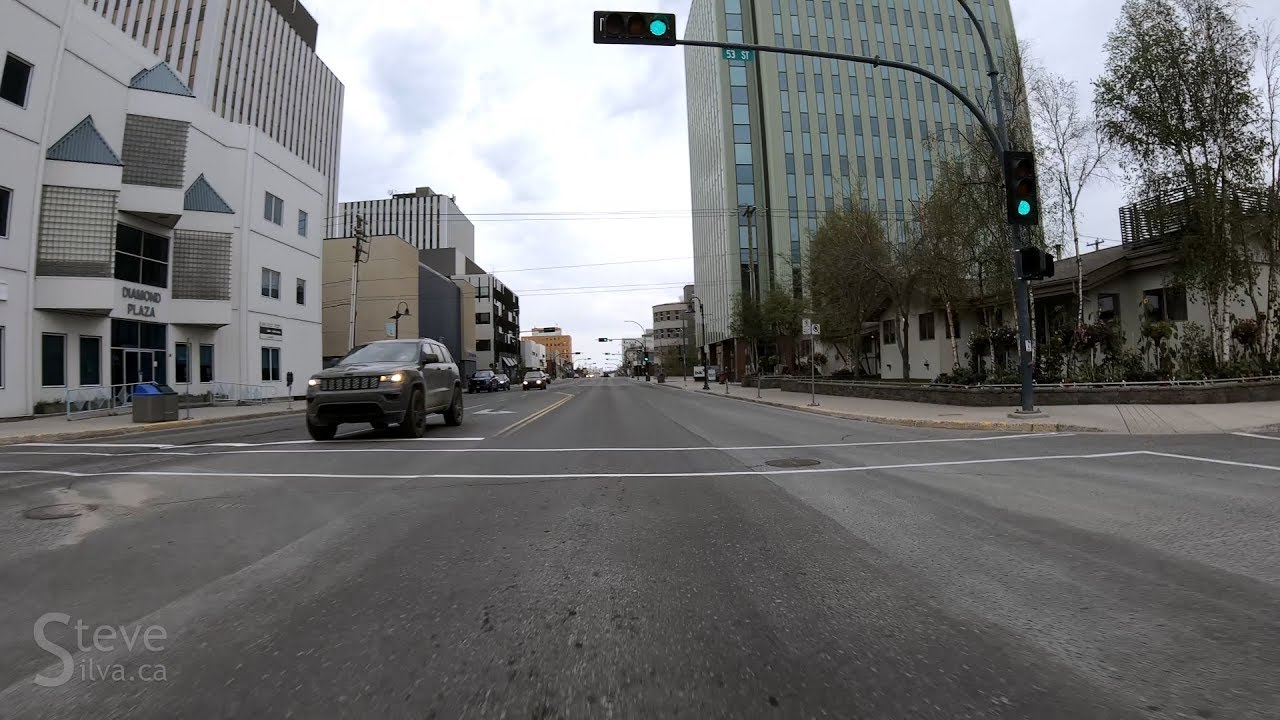 Driving around downtown Yellowknife (spring) - YouTube