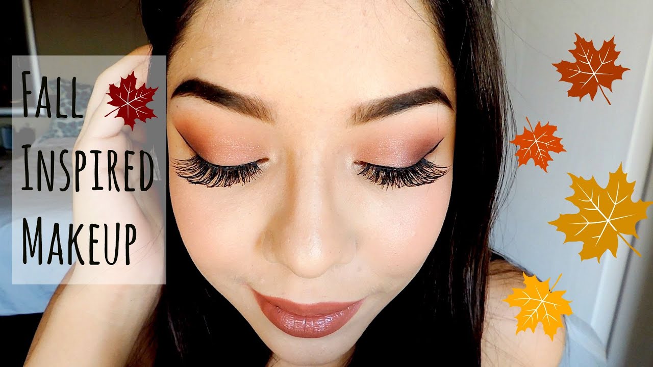 Fall Inspired Makeup | Burgundy & Sparkly Eye | - YouTube