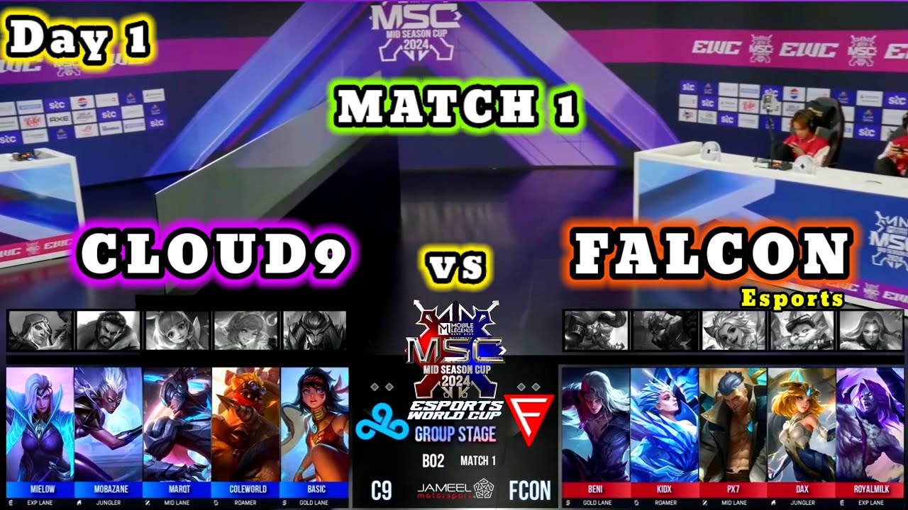 Match 1 - CLOUD9 vs FALCON - MLBB MSC 2024 x EWC Group Stage - YouTube