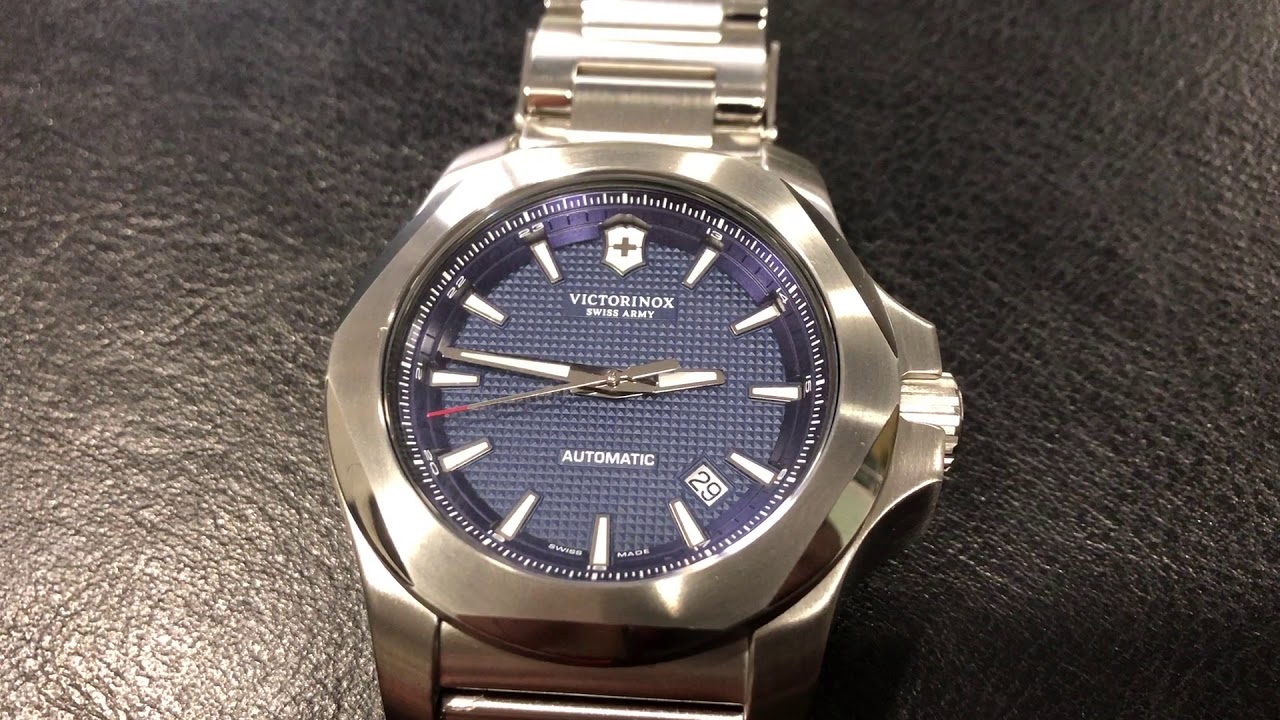 Victorinox INOX Mechanical Blue - seconds hand movement - YouTube