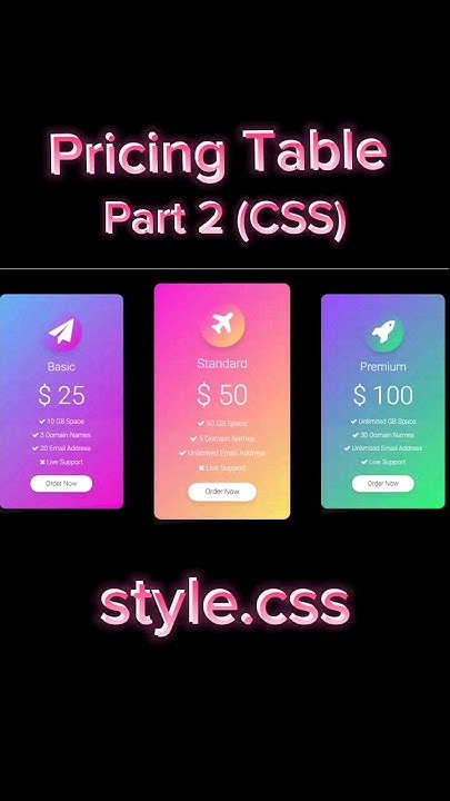 Pricing Table #shorts #shortsvideos #viral #viralvideo #html #css #javascript - YouTube