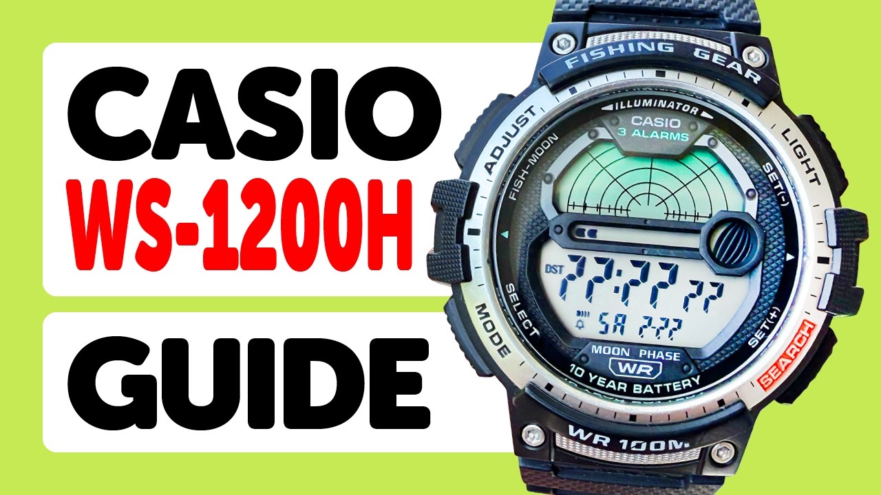 #CASIO WS-1200H (3485) Fishing Gear and Moon Phase Hands on Full ...