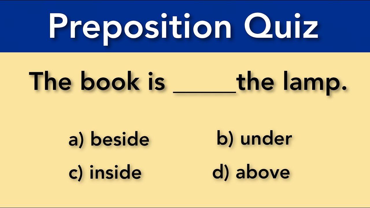 Preposition Quiz | English Grammar Test #preposition - YouTube