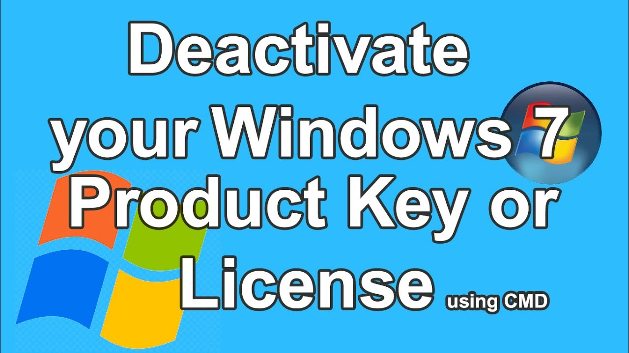 How to deactivate your windows 7 product key or license - YouTube