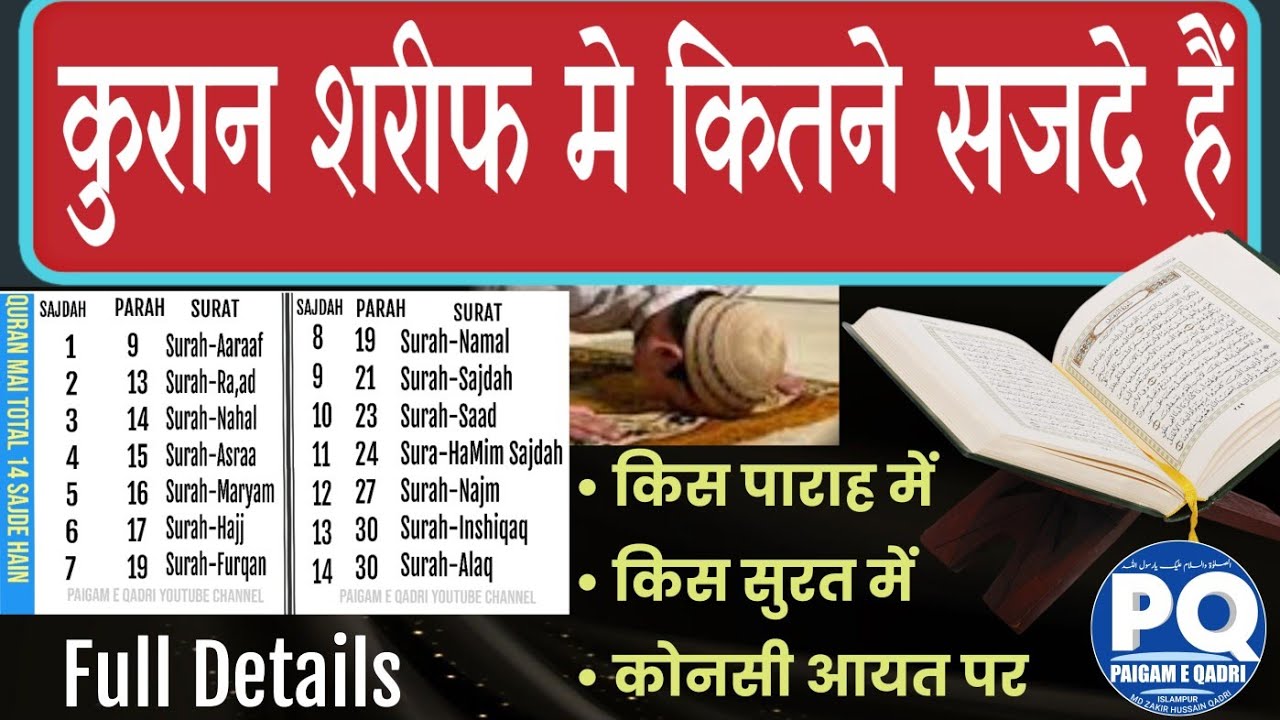 quran mai kitne sajde hai | Quran Sharif Mai Kitne Sajde hai Aor Kaha | #quran_mai_kitna_sajda ...