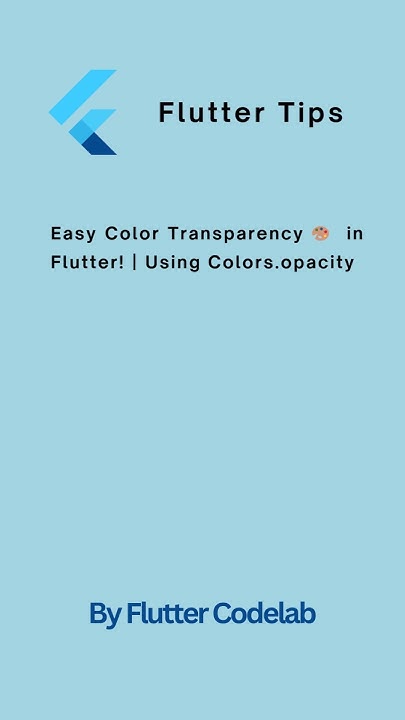 Easy Color Transparency in Flutter! | Using Colors.opacity #coding # ...