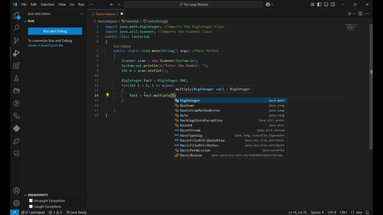 Java Program to find the Factorial of a given Number entered by the User. - YouTube