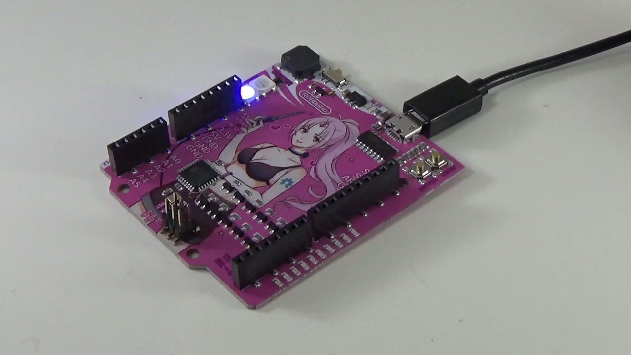 RGBDuino UNO Arduino互換機を、動かしてみた。 - YouTube