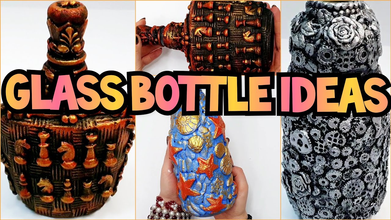 3 glass bottle ideas | Diy recycled glass bottles | Home decorating ...