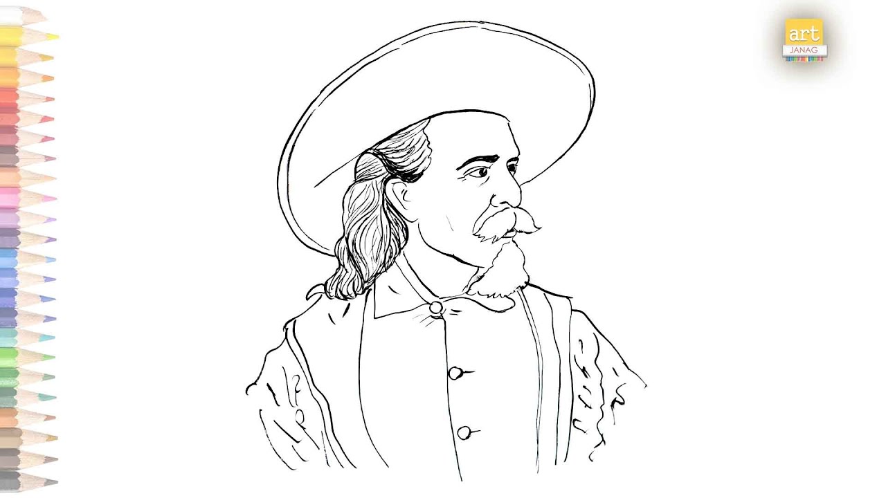 Buffalo bill drawing || How to draw The Legends of Wild West - Buffalo ...