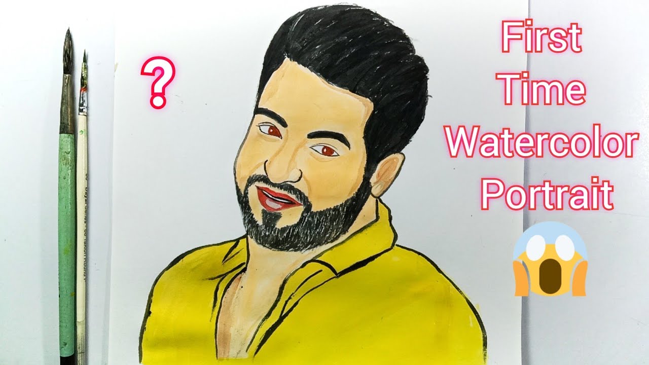 My First Watercolor Drawing || First time Draw || beginners drawing ...