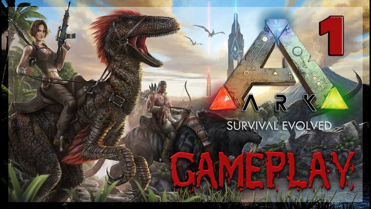 ARK: Survival Evolved Part 1, Sabre-Toothed Tiger Dinner - YouTube