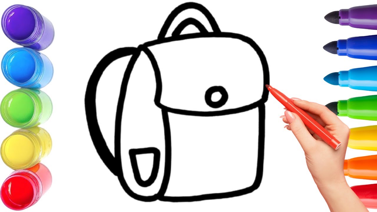 How To Draw cute bag Drawing, Painting & Coloring For Kids and Toddlers ...