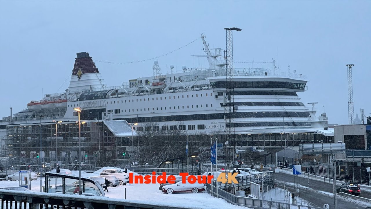 Viking Line Cruise Ship Inside tour | Heavy Snowstorm - 4K - YouTube