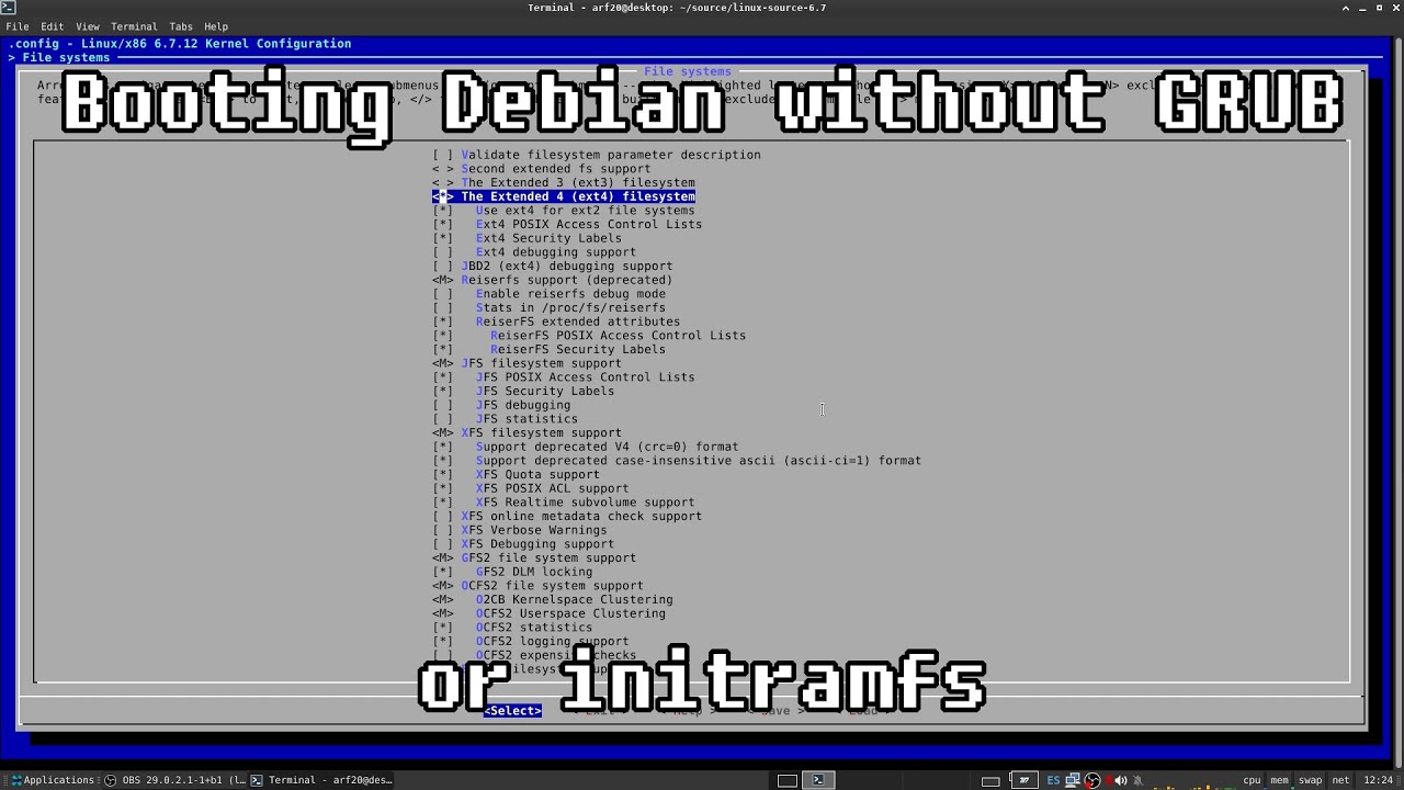 Booting Debian Without Grub Or Initramfs Youtube