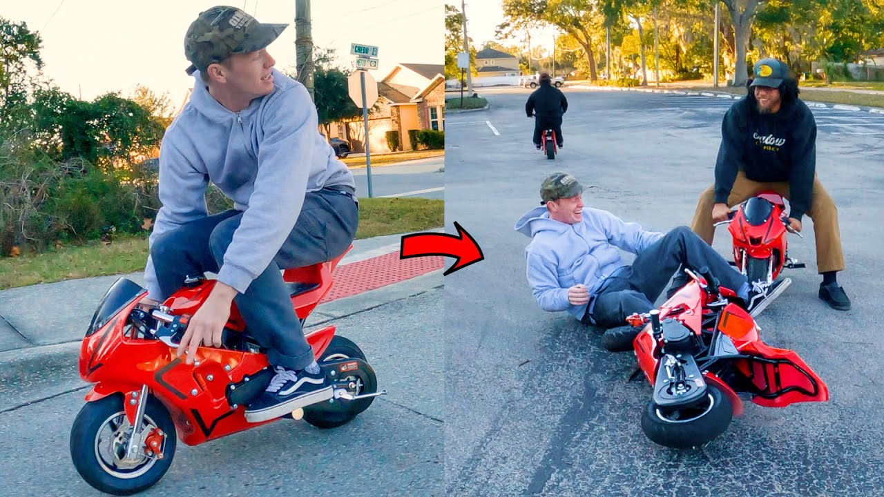 MINI BIKES CAN BE DANGEROUS.. HE FLIPPED! - YouTube