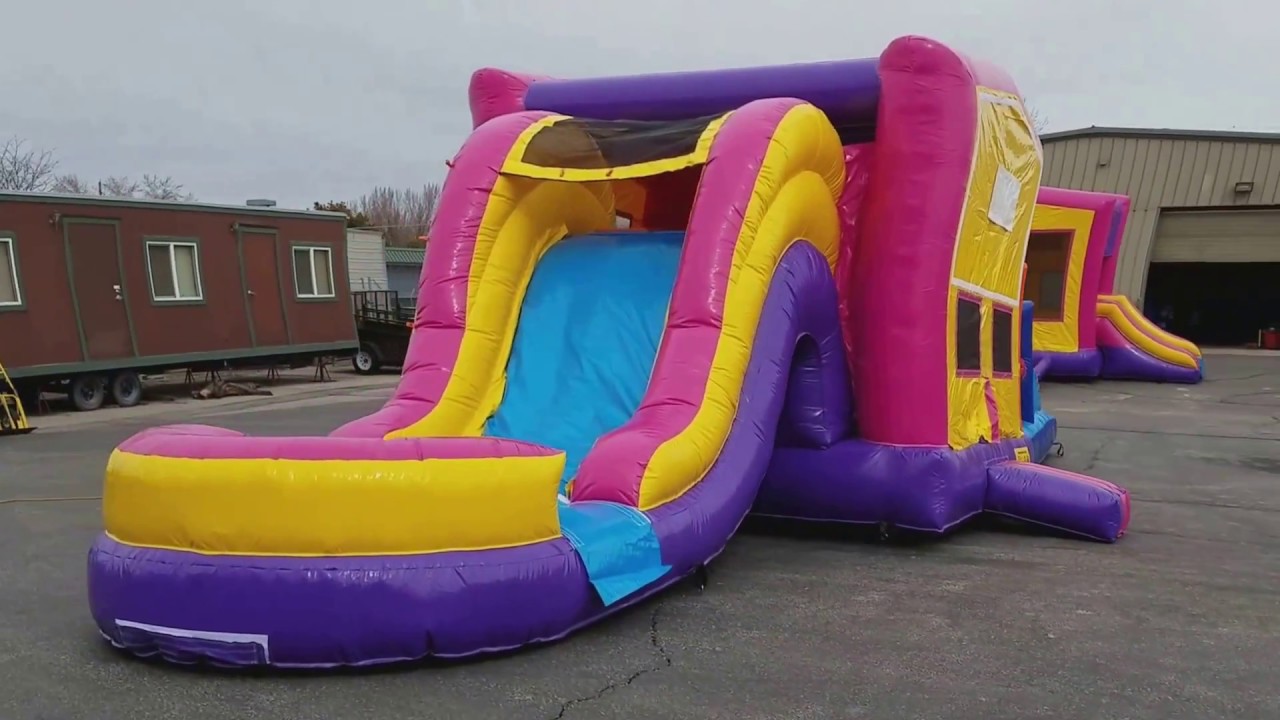 Idaho Inflatables - Pink Module Combo Obstacle Course - YouTube