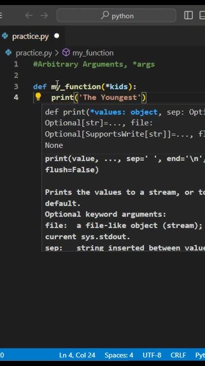 Arbitrary Arguments Args Python Pythonprogramming Coding Code Pythoncoding Programming 9951