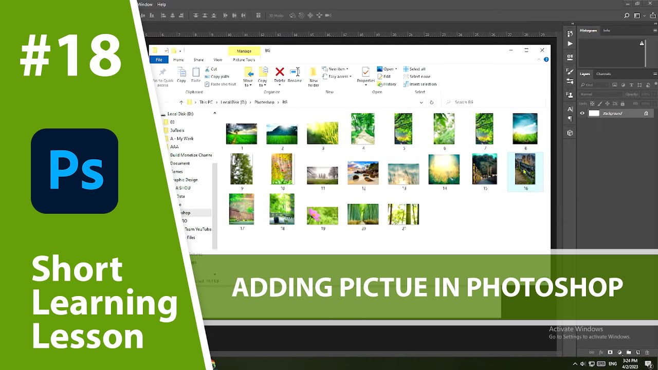 Short Learning Lesson 18 - ADDING PICTURE IN PHOTOSHOP WITH ME - YouTube