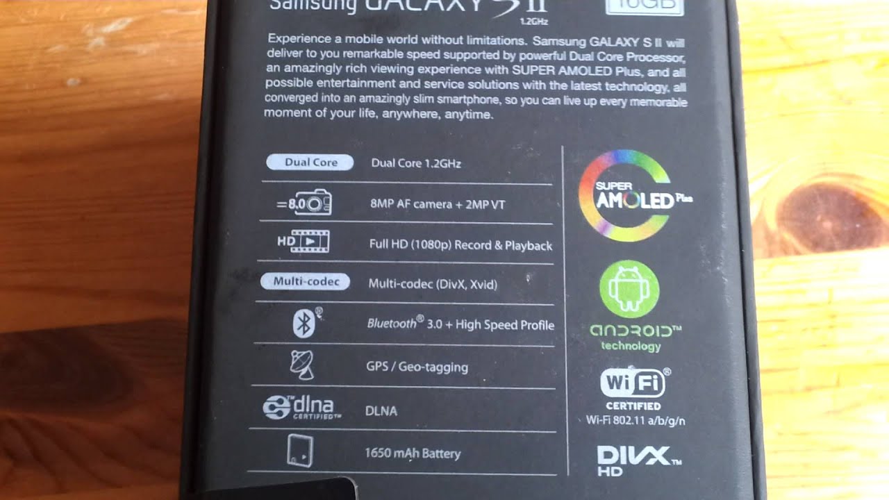 Samsung Galaxy S 2(ii) - Packaging/Box - YouTube