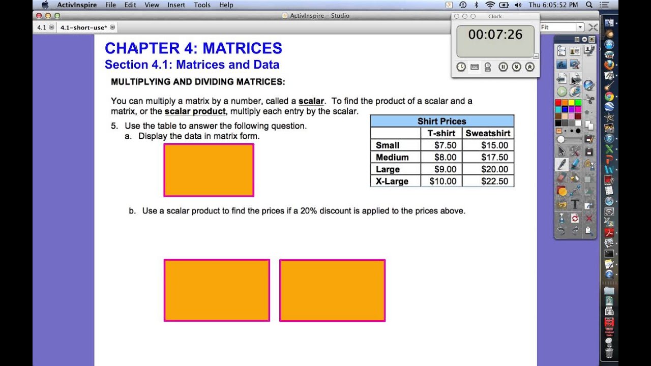 Lesson 4 1 - Matrices and Data - YouTube