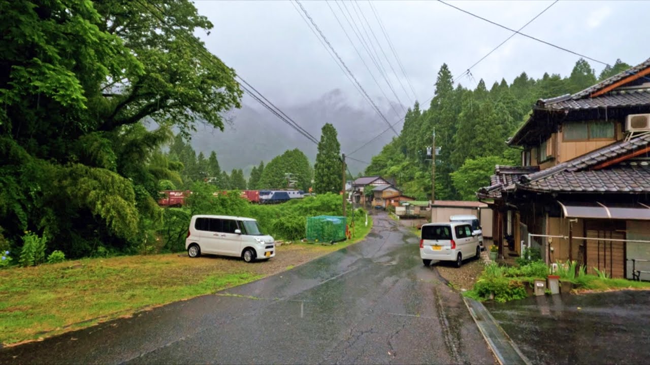 Walking in the Rain - The Most Beautiful Japan Countryside | Heavy Rain ...
